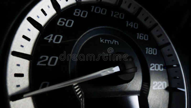 Close Up Shot of a Speed Meter in a Car Stock Image - Image of fuel ...