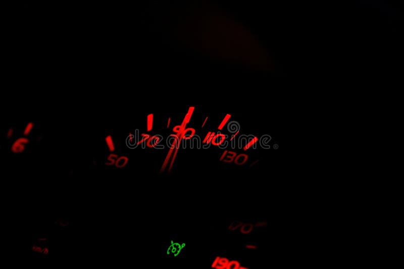 Close Up Shot of a Speedometer in a Car. High Speed Stock Photo - Image ...