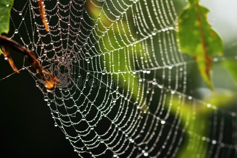 Close-up Shot of Spider Web with Trapped Insects Stock Photo - Image of ...