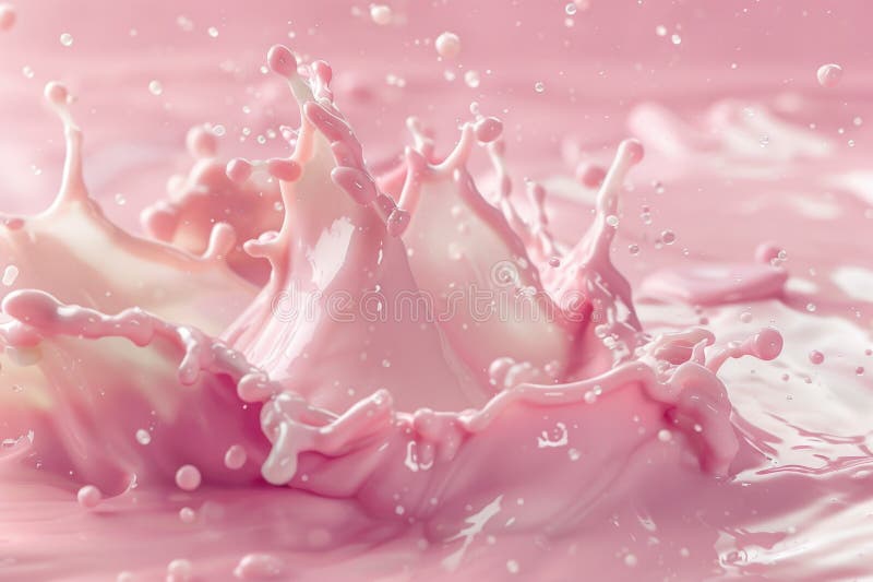 A Close-up Shot of a Splash of Pink Liquid on a Pink Surface, Perfect ...