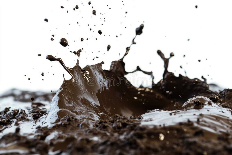A Close-up Shot of a Splattered Mud Stain on a Clean White Surface ...
