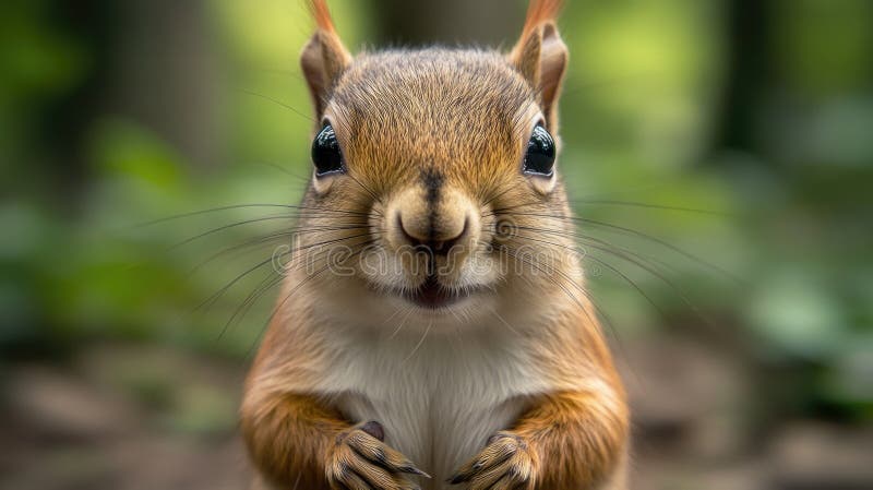 A Close-up Shot of a Squirrel S Face with Blurred Background Stock ...