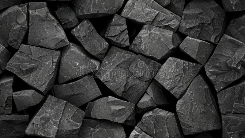 A Close-up Shot of a Stack of Black Rocks. the Rocks are Irregularly ...