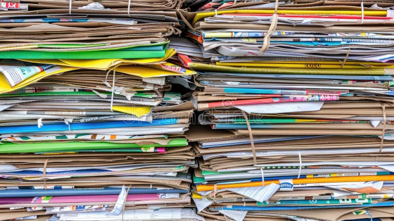 A Close-up Shot of a Stack of Brown Corrugated Cardboard Sheets. the ...