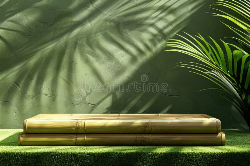 A Close-up Shot of a Stacked Bamboo Platform, Bathed in Sunlight ...