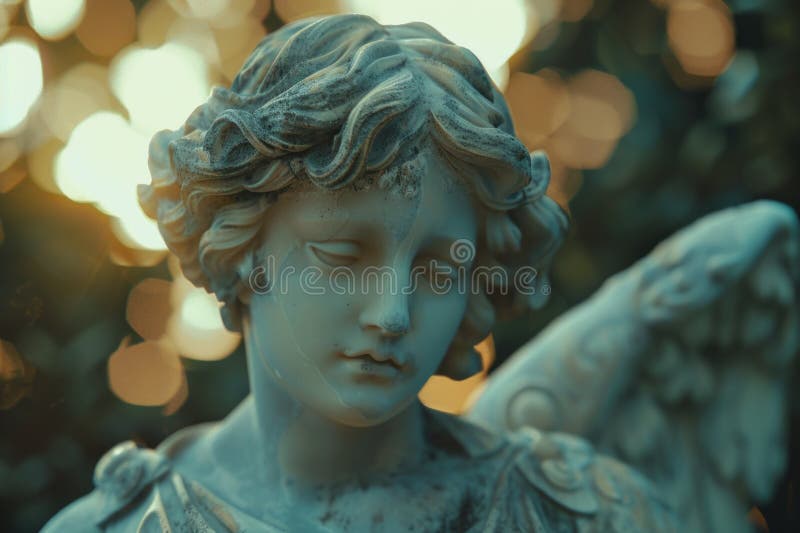 Close-up Shot of a Statue Depicting an Angel Stock Photo - Image of ...