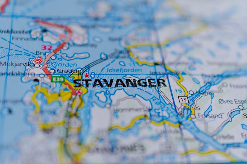 Stavanger Norway map stock image. Image of colorful, geopolitical ...