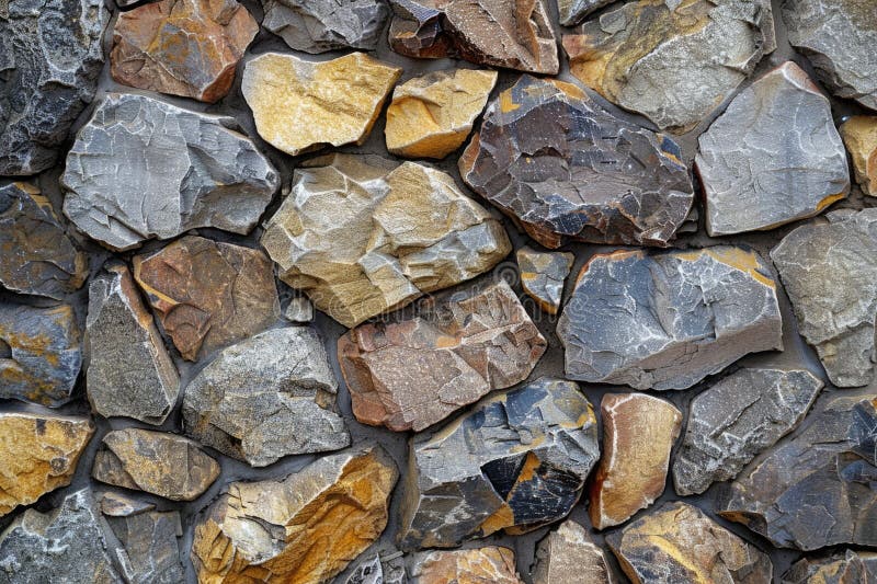A Close-up Shot of a Stone Wall with Natural Rocks and Weathered ...