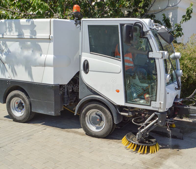 Close Up Shot of Street Cleaner Machine Stock Photo - Image of industry ...