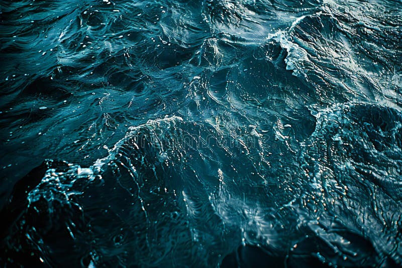 A Close-up Shot of the Surface of Dark Blue Water in a High Resolution ...
