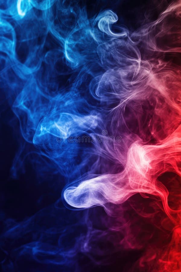 A Close-up Shot of Swirling Red and Blue Smoke Stock Image - Image of ...