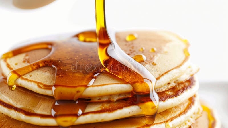 Delicious Stack of Pancakes with Maple Syrup Pouring Over - Perfect ...