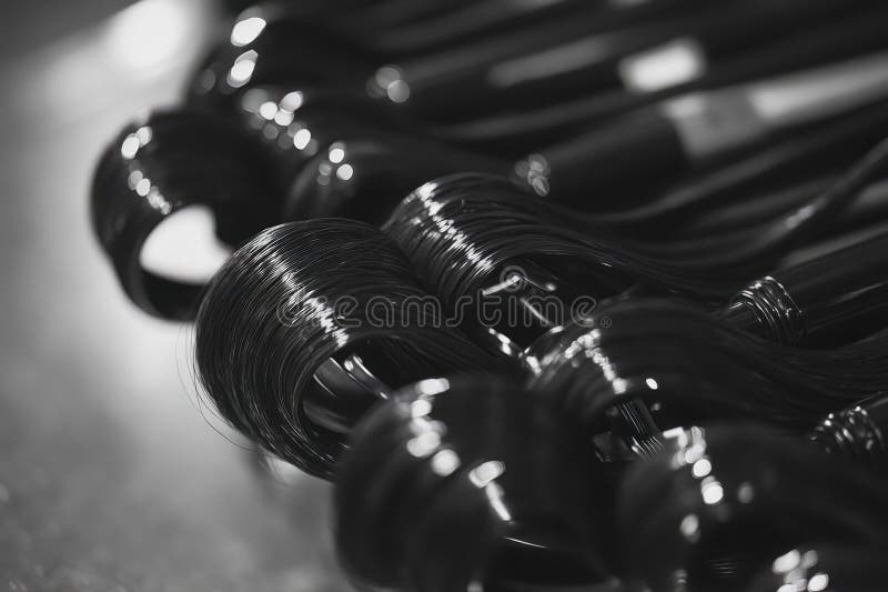 Close-up Shot of a Tangled Mass of Black Wires Stock Photo - Image of ...