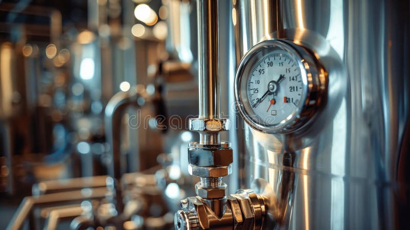 A Close-up Shot of a Temperature Sensor Attached To a Stainless Steel ...