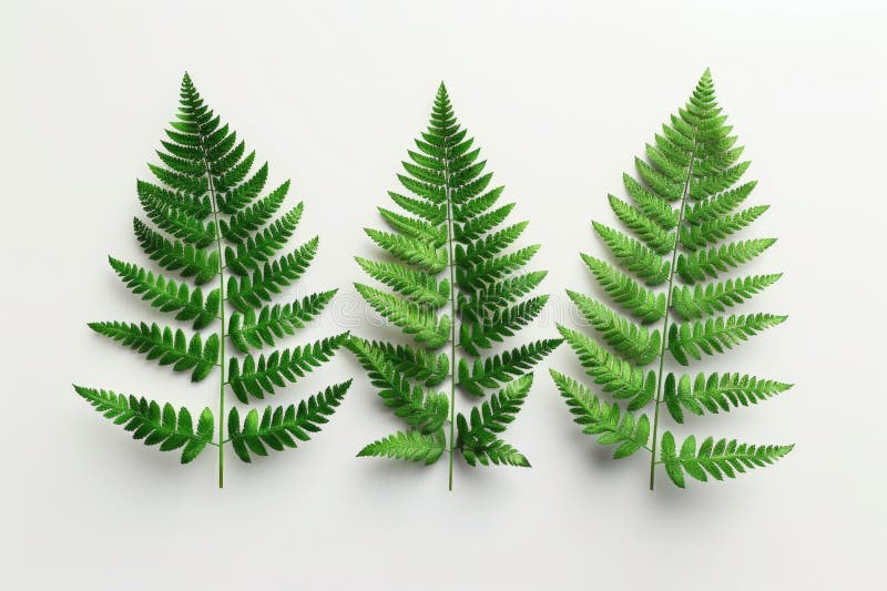 Close-up Shot of Three Different Types of Green Leaves Arranged on a ...