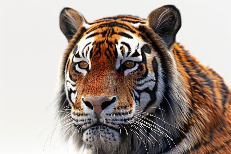 Close Up Shot Tiger's Face White Background Stock Photos - Free ...
