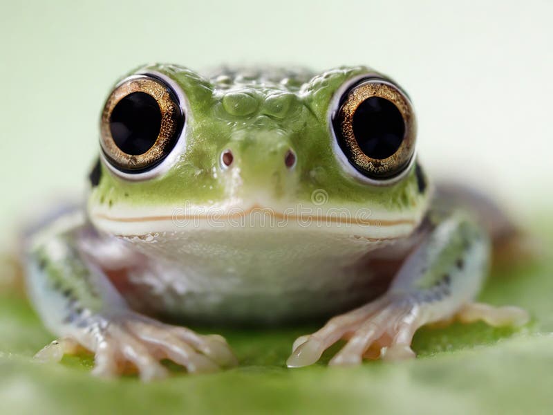 A Close-up Shot of a Tiny Frog, Its Delicate Webbed Feet Resting on a ...