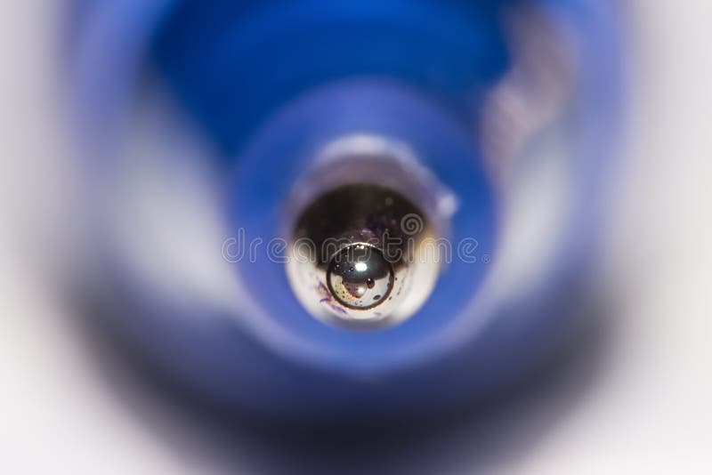 Close Up Shot of Tip of Ball Point Pen Stock Image - Image of equipment ...