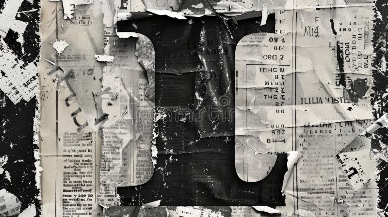 A Close-up Shot of a Torn Paper Fragment in Black and White Stock Image ...