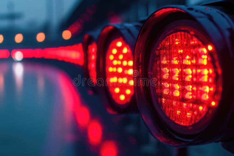 Close-up Shot of a Traffic Light Showing Red Lights Stock Image - Image ...