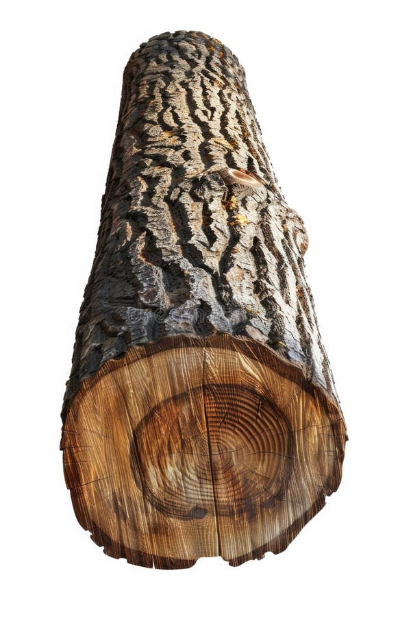 Close-up Shot of a Tree Trunk Against a Plain White Background. Perfect ...