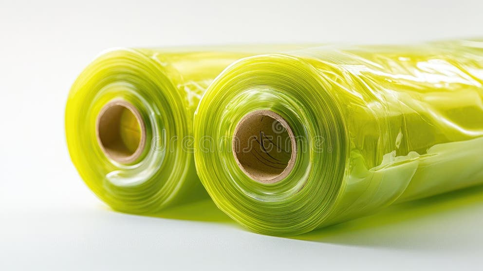 Rolls of Green Plastic Wrap Stock Illustration - Illustration of ...