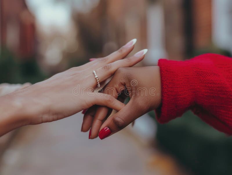 Close-up Shot of Two Womens Hands Intertwined, Symbolizing Connection ...