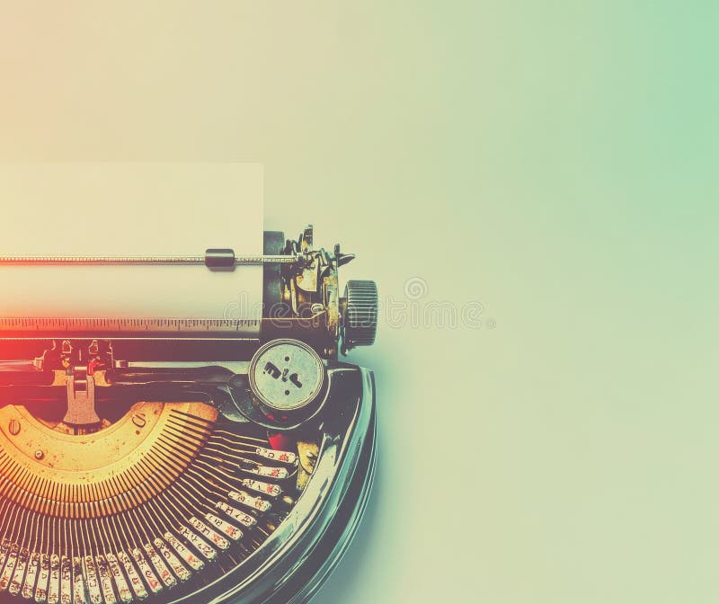 A Close-up Shot of a Typewriter with a Paper Sheet, Featuring Copy ...