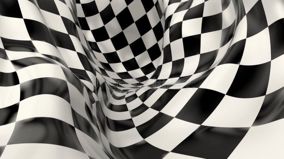 A Close-up Shot of a Unique Checkered Fabric Pattern in Black and White ...