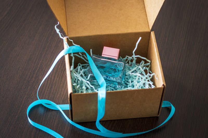 Close Up Shot of the Unwrapped Gift Box . Celebration Stock Photo ...