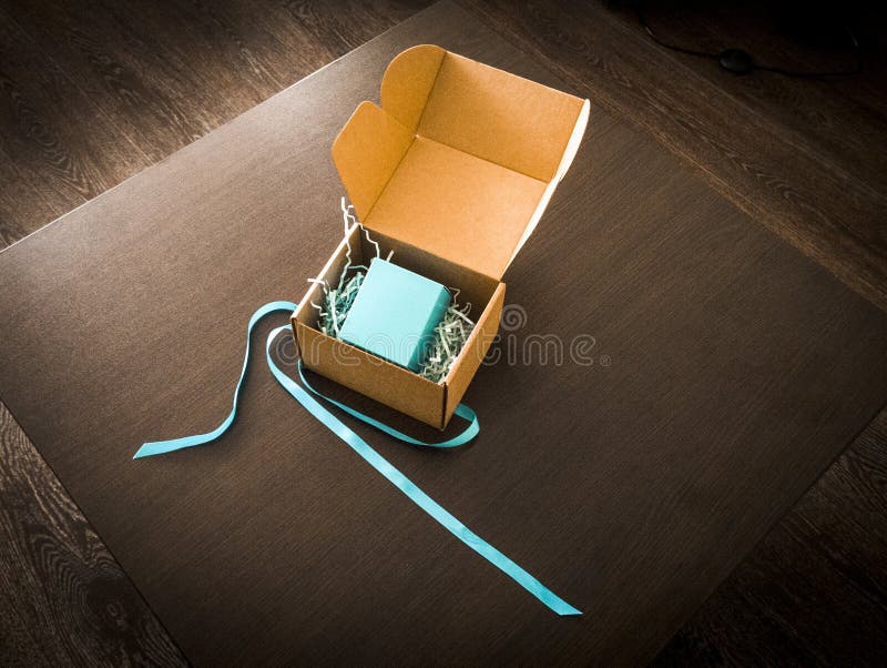 Close Up Shot of the Unwrapped Gift Box. Holiday Stock Photo - Image of ...