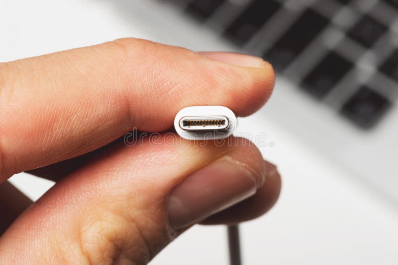 Close Up Shot of Usb C Cable by Holding it Stock Photo - Image of plug ...