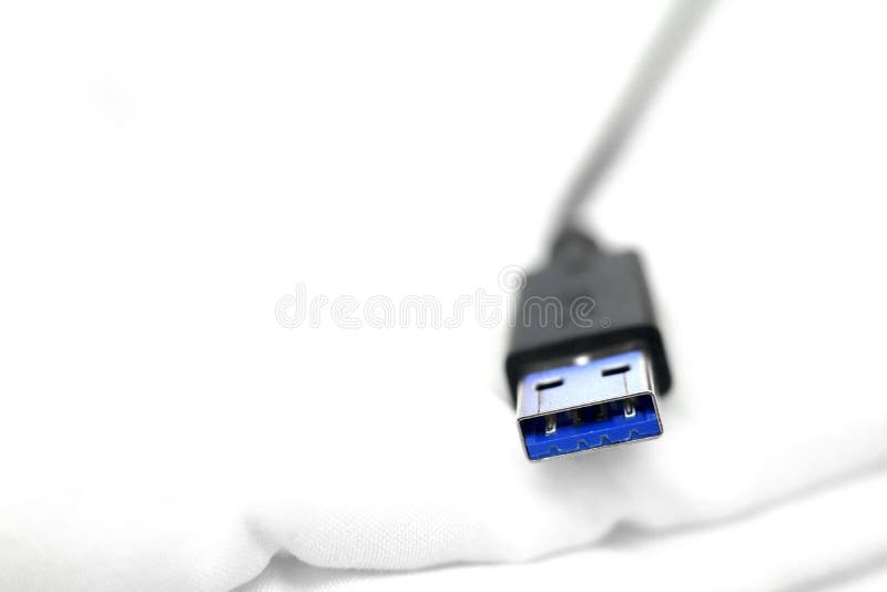 USB Cable on White Background Stock Photo - Image of symbol, connector ...