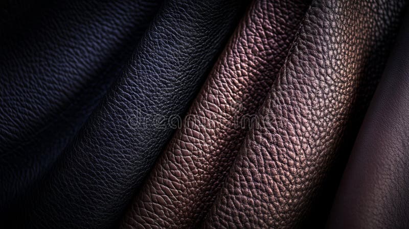 A Close Up Shot of a Variety of Leather Textures Stock Image - Image of ...
