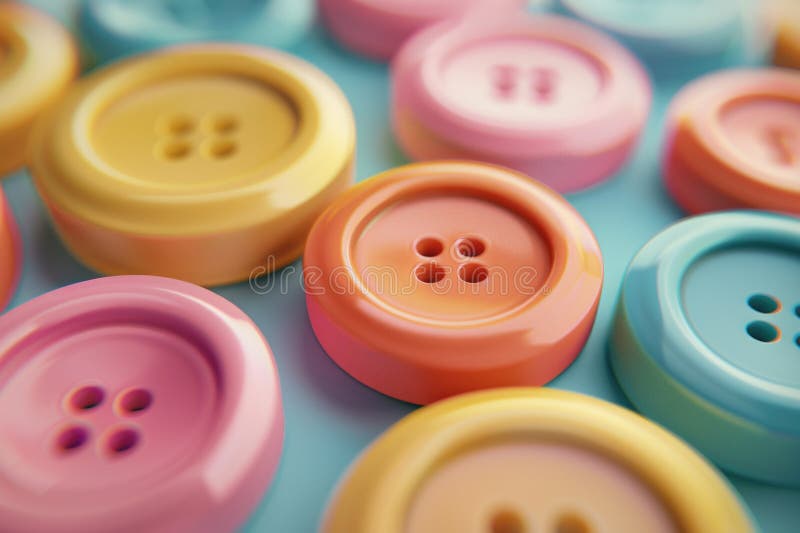 A Close-up Shot of Various Colored Buttons. Ideal for Fashion or Sewing ...