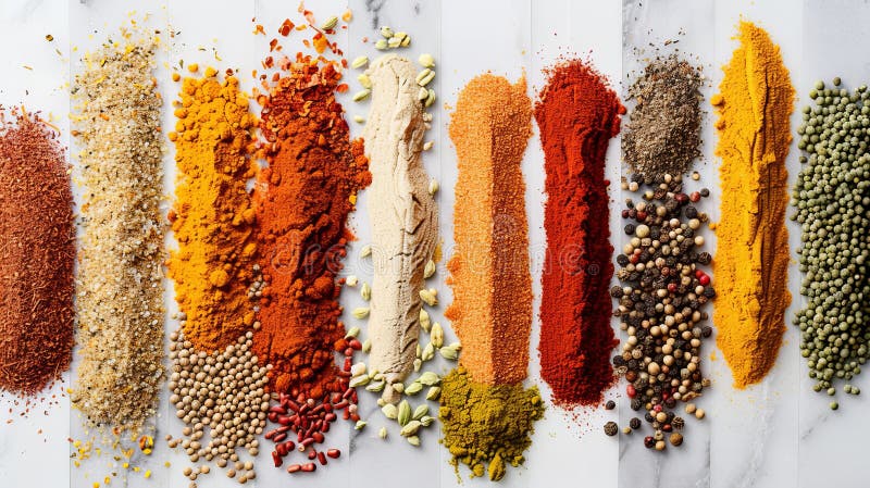 A Close-up Shot of Various Spices, Including Turmeric, Coriander, and ...