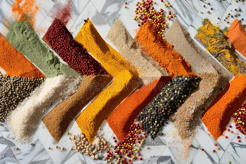 A Close-up Shot of Various Spices, Such As Turmeric, Coriander, and ...