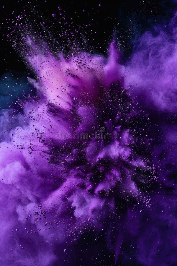 A Close-up Shot of a Vibrant Purple Powder Cloud Stock Image - Image of ...