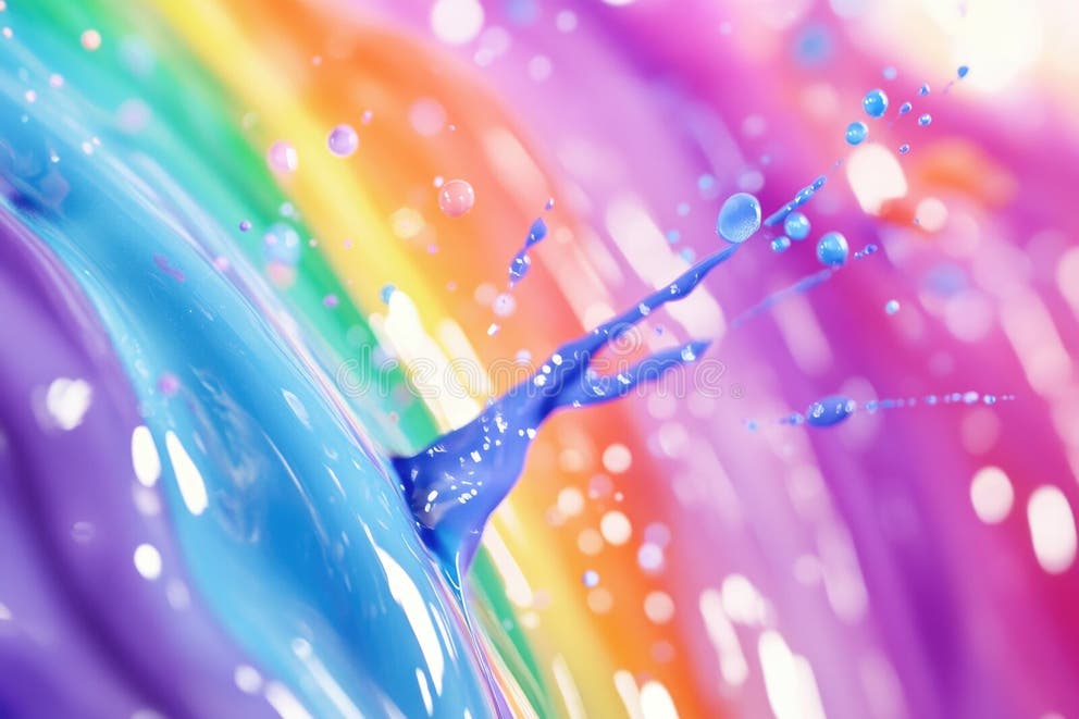 Close Up Shot of a Vibrant, Rainbow-colored Liquid in a Beaker or ...