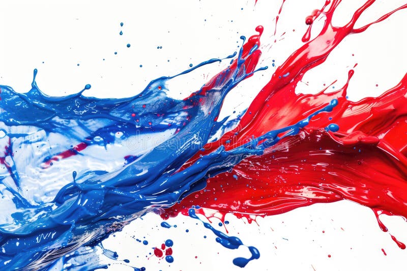A Close-up Shot of a Vibrant Red and Blue Paint Splatter Stock Photo ...
