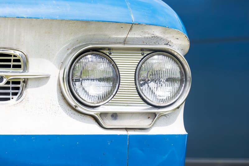 Close Up Shot of Vintage Van Head Lamp Stock Image - Image of restore ...