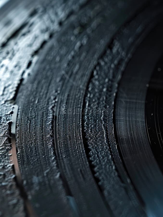 A Close-up Shot of a Vinyl Record on a Table, with the Record S Surface ...
