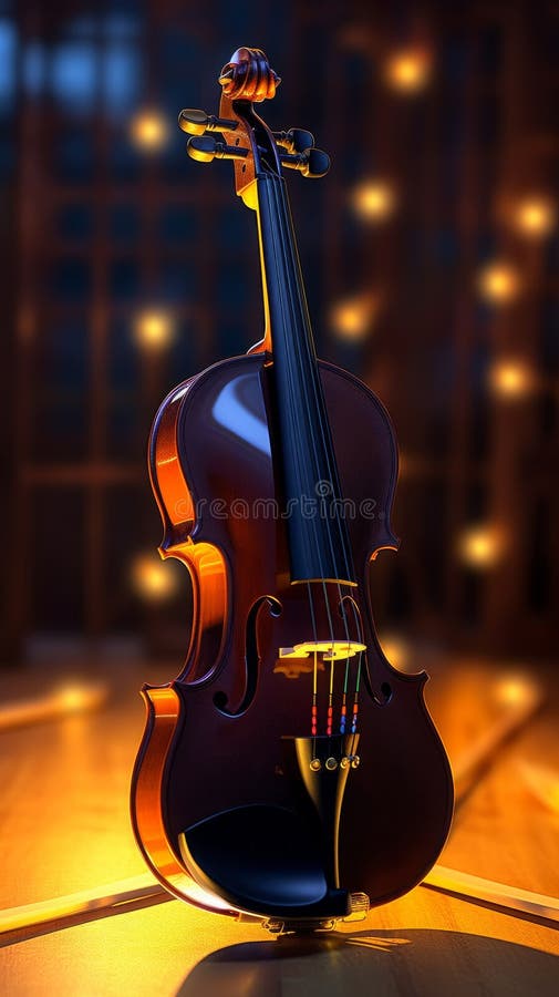 Close Up Shot of Violin Black Cinematic Generative AI Stock ...