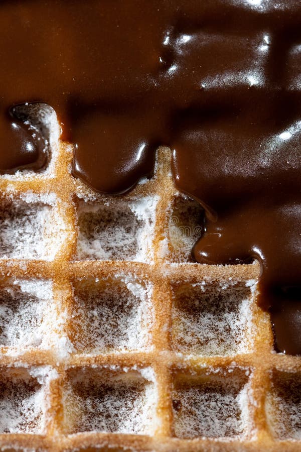 Close Up Shot of a Waffle with Chocolate Stock Image - Image of ...