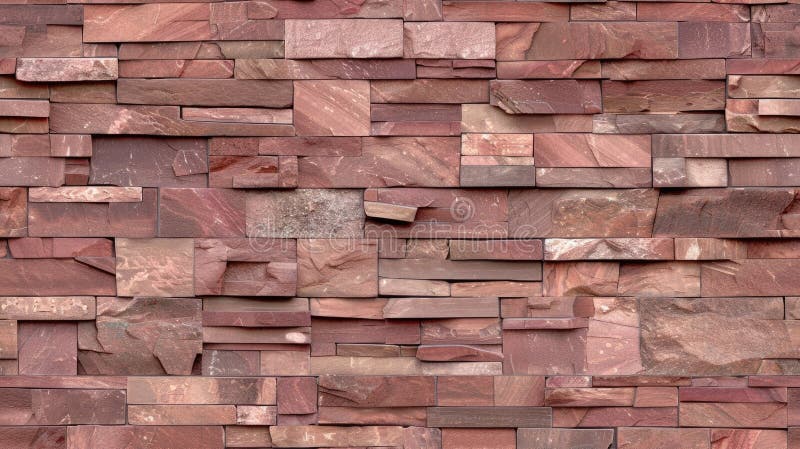 A Close-up Shot of a Wall Made of Red Sandstone Blocks. the Blocks are ...