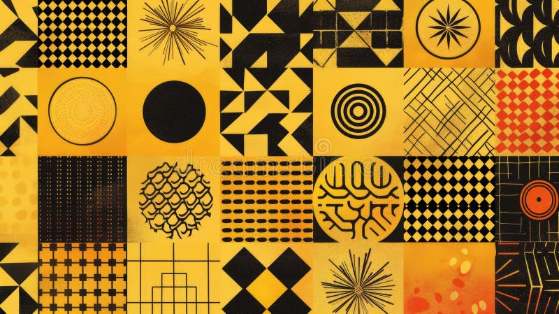 A Close-up Shot of a Wall with Multiple Unique Patterns and Textures ...