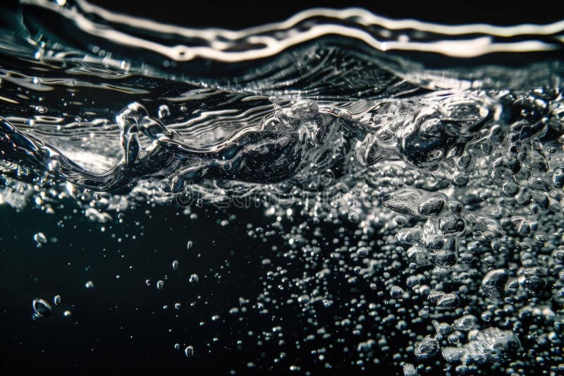 Close-up Shot of Water Bubbles Rising To the Surface Stock Photo ...