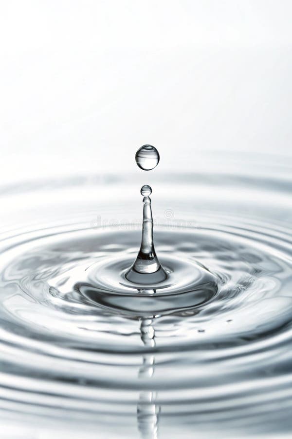 Water Drop with Waves on White Background Stock Illustration ...