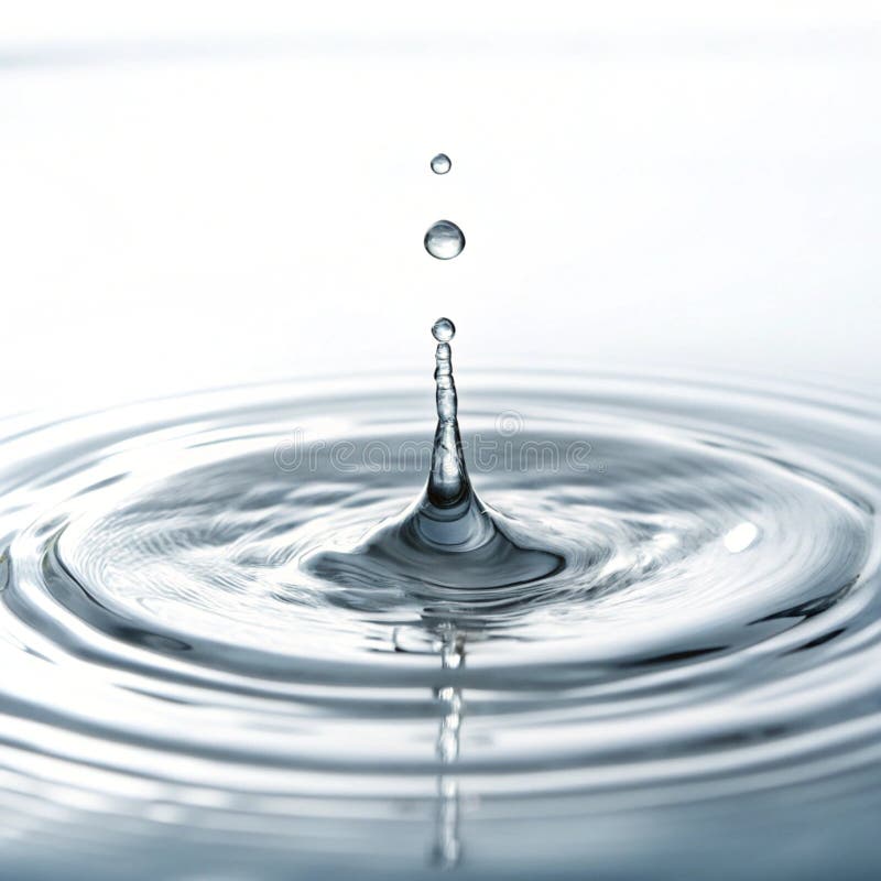 Water Drop with Waves on White Background Stock Illustration ...