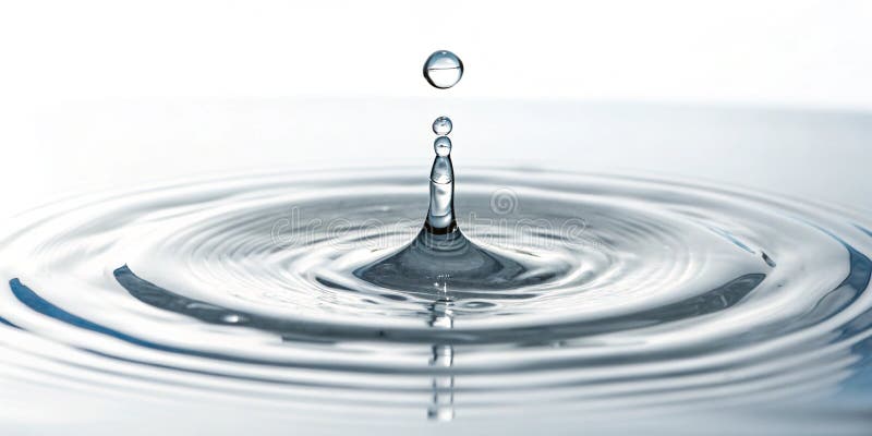 Water Drop with Waves on White Background Stock Illustration ...